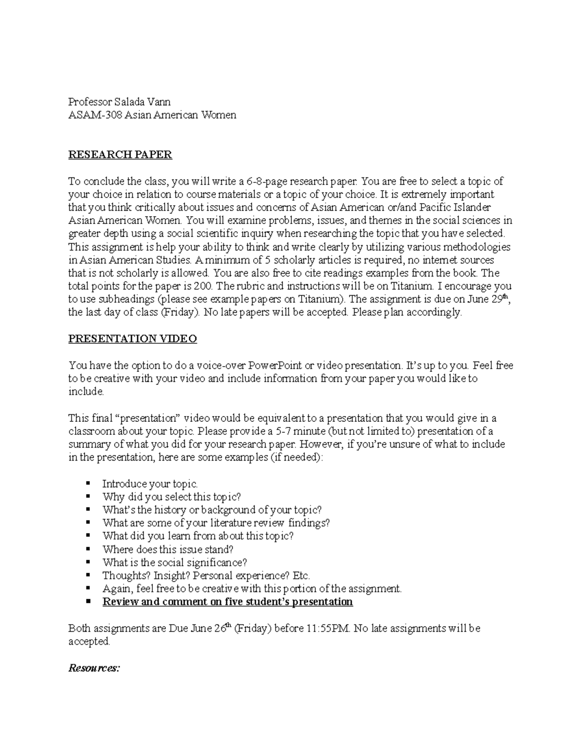 Research Paper Resources Instructions - research - Studocu