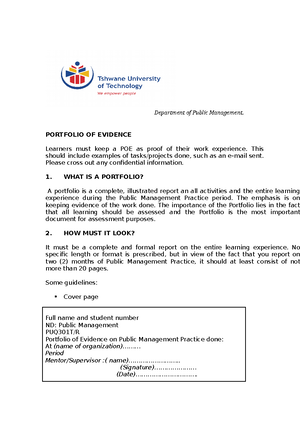 Portfolio - OFFICE ADMIN PRACTICAL LOGBOOK SAMPLE - Department of ...