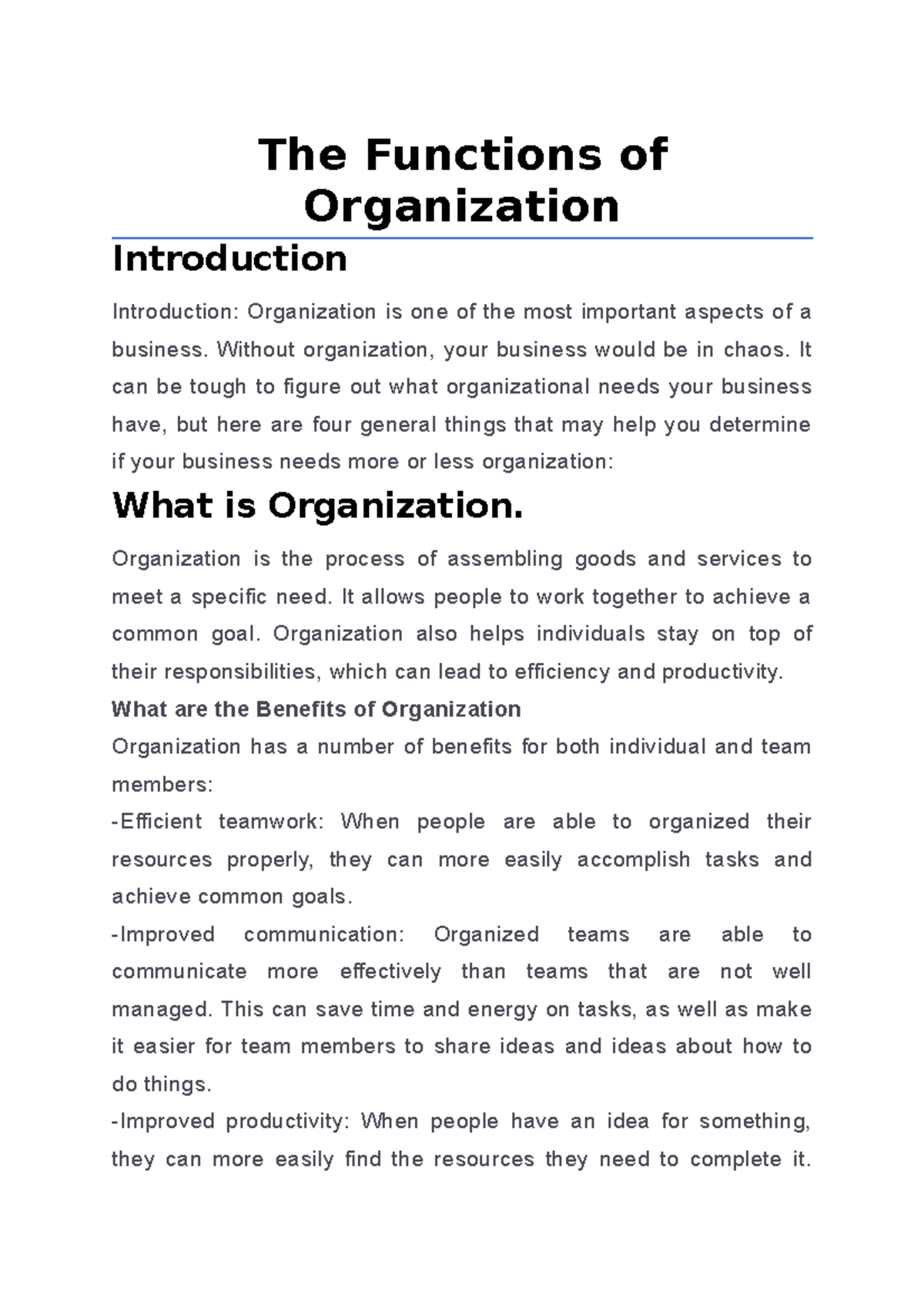 The Functions of Organization - The Functions of Organization ...