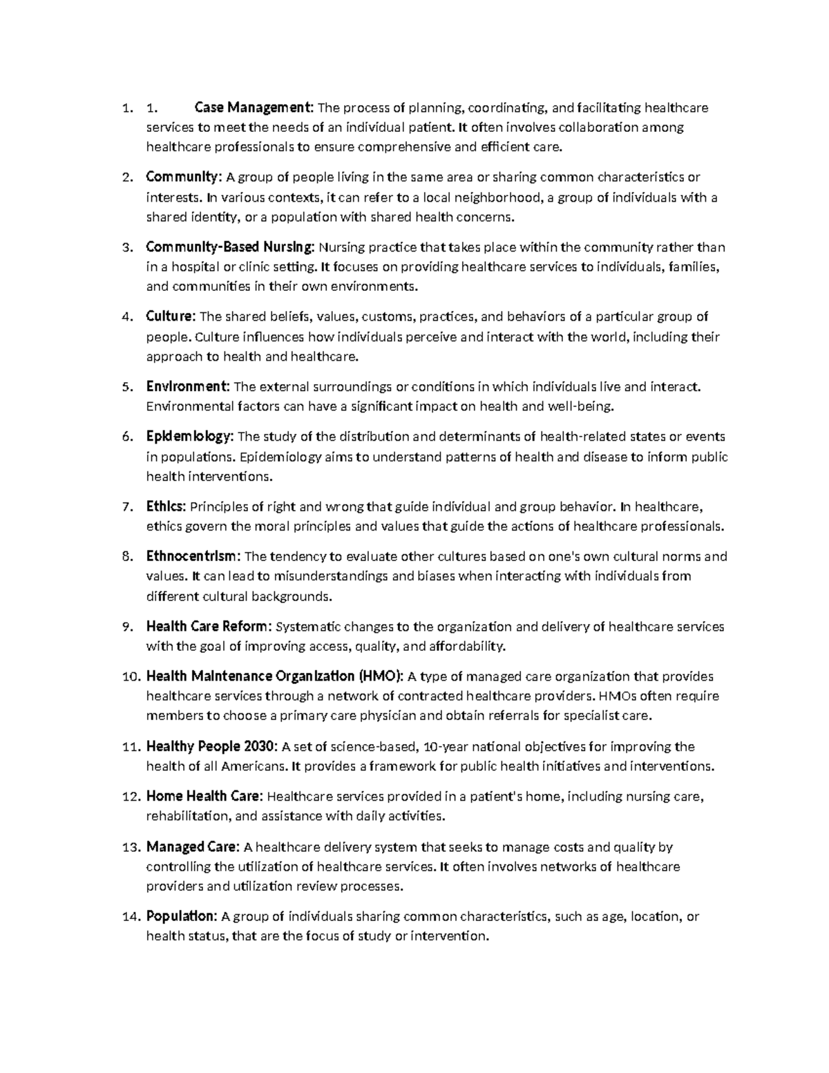 Community Terms - Case Management: The process of planning ...