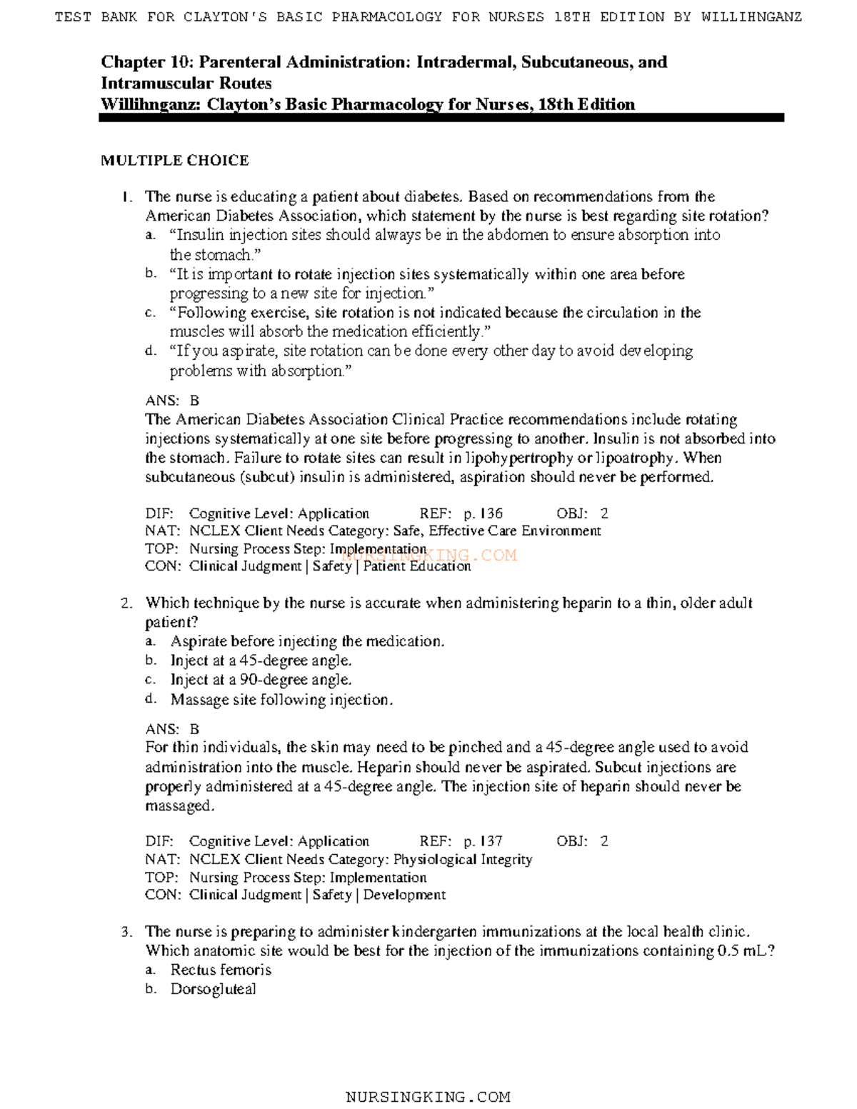 10 - Use as a guide only - NURSINGKING Chapter 10: Parenteral ...