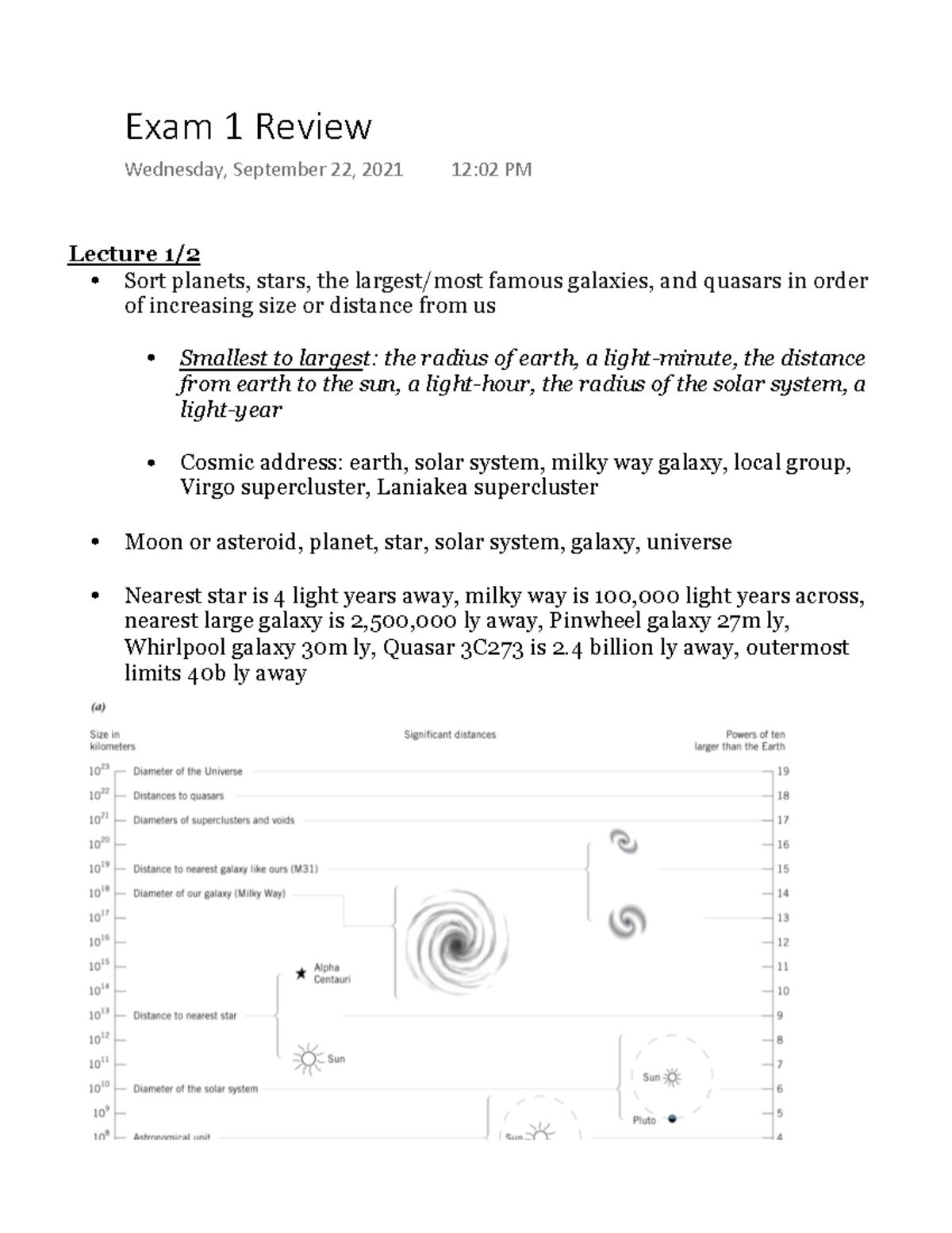 Exam 1 Review - Study Guide; Notes and learning goals for the first ...