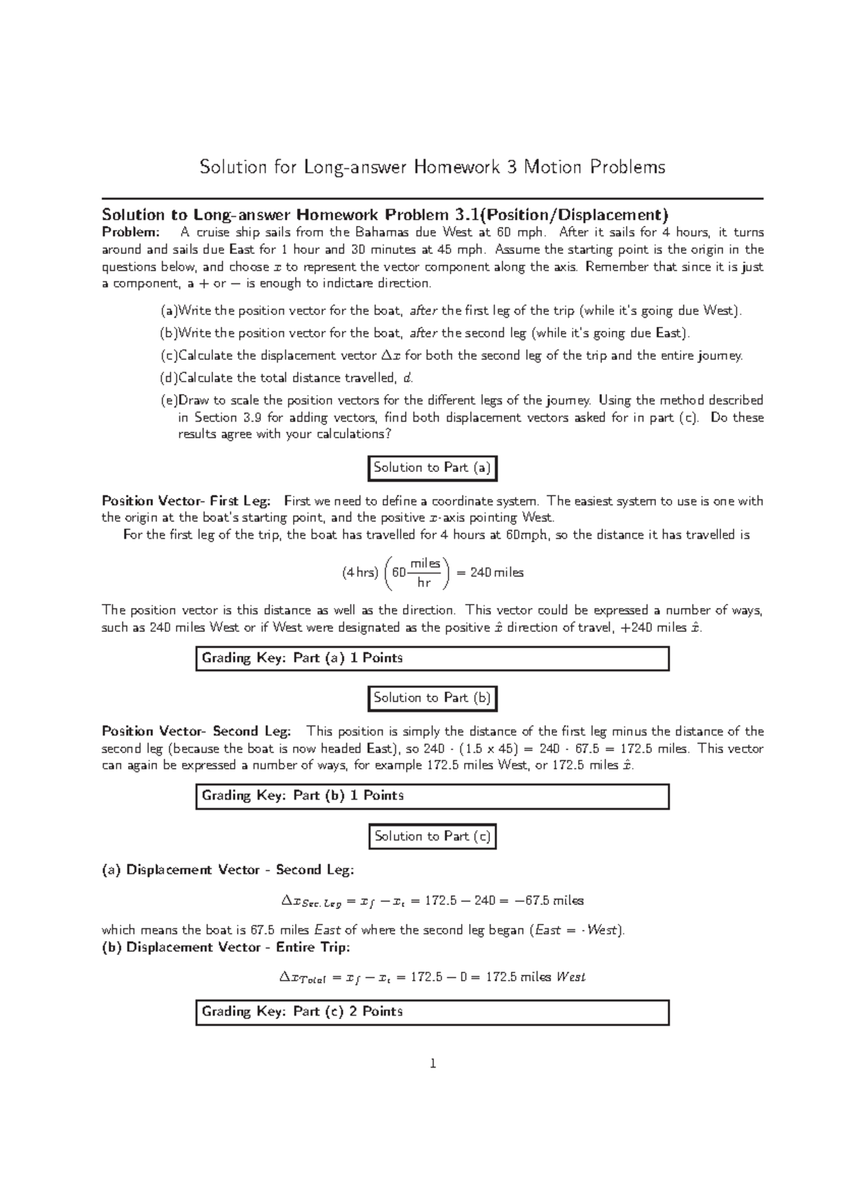 HW 3 Motion - Long Homework Solution 3 - Solution for Homework 3 Motion ...
