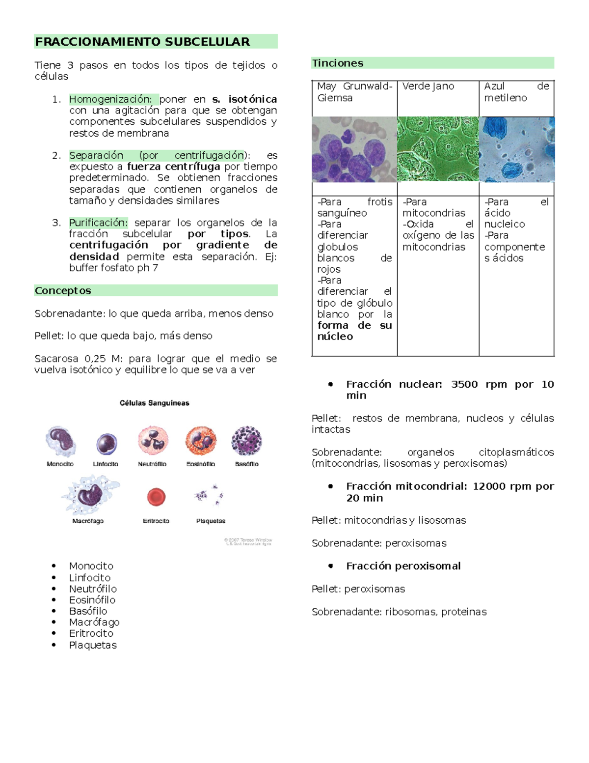 Fraccionamiento Subcelular - FRACCIONAMIENTO SUBCELULAR Tiene 3 pasos en todos los tipos de ...