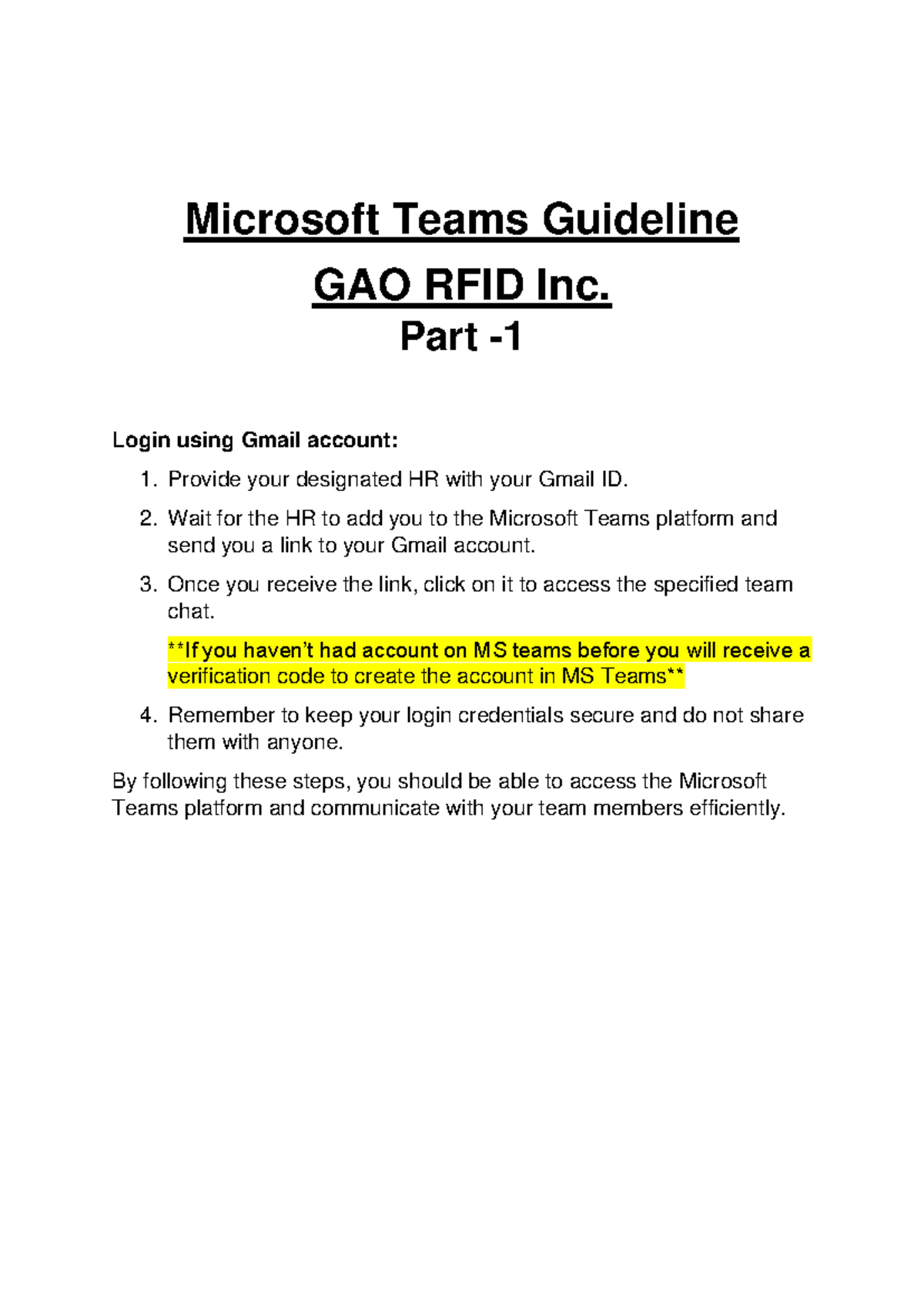 Guideline Microsoft Teams April 27 2023 - Microsoft Teams Guideline GAO ...