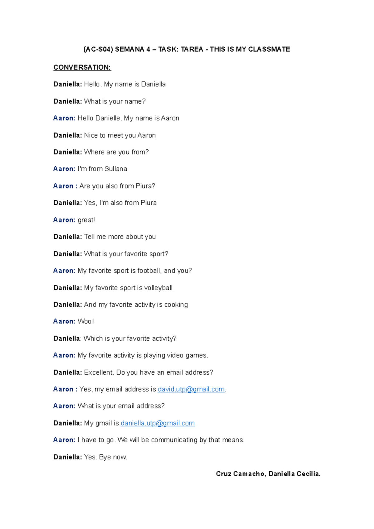 Week 4 - This is my classmate - ( AC-S04) SEMANA 4 – TASK: TAREA - THIS ...