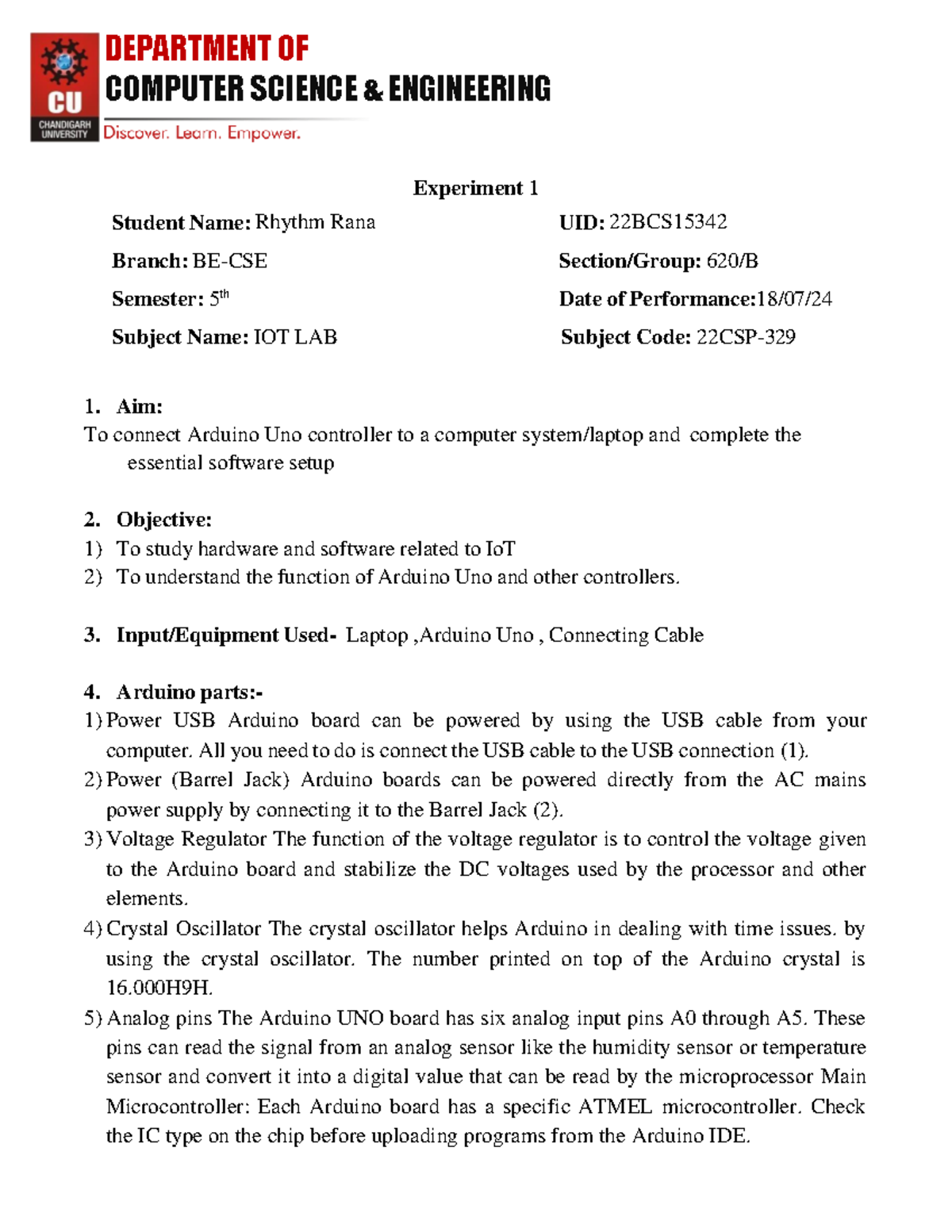 IOT Ex1 (1) - 88888888888888888888888888888888888888888888888 - COMPUTER SCIENCE & ENGINEERING ...