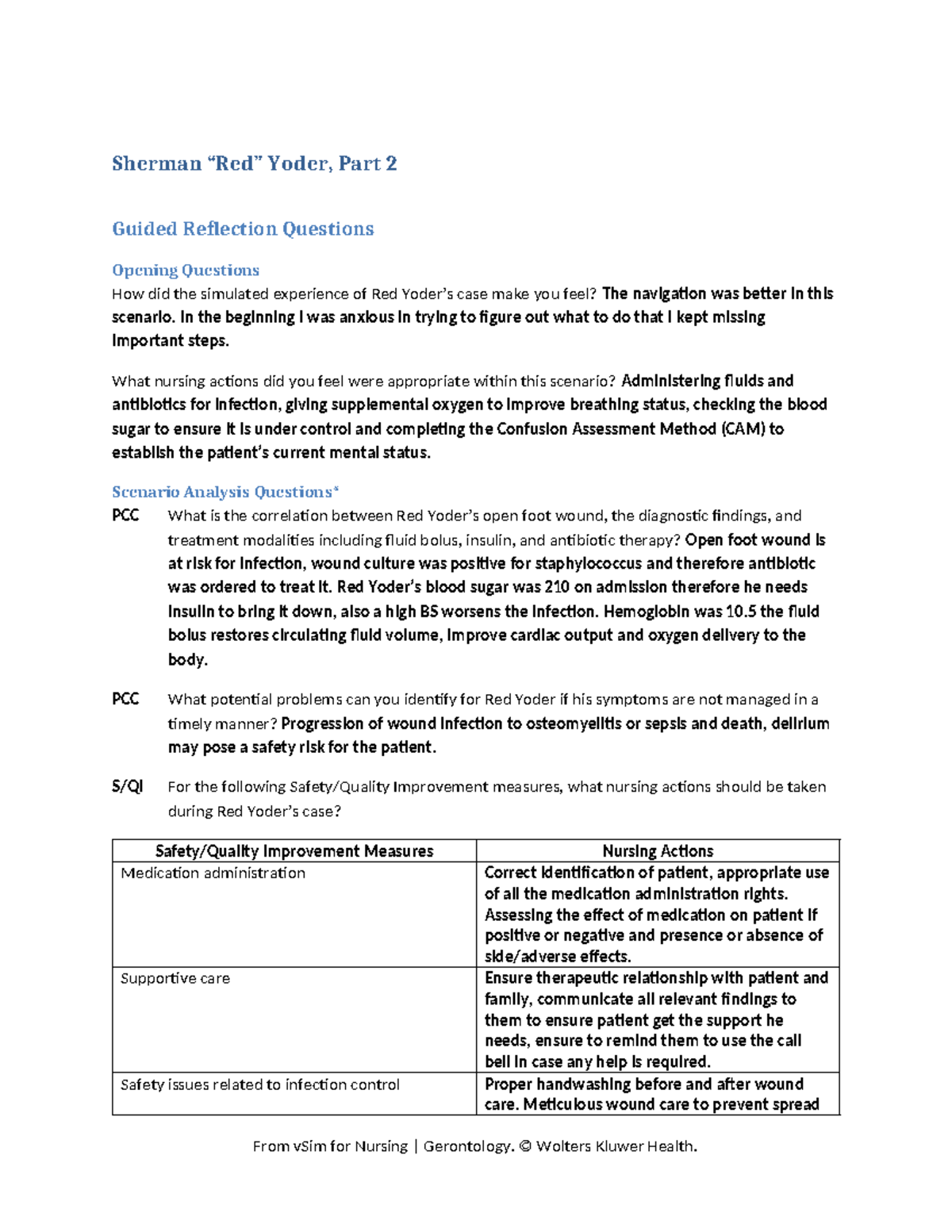 Gerontology Case Red Yoder Part2 GRQ 2 - Sherman “Red” Yoder, Part 2 ...