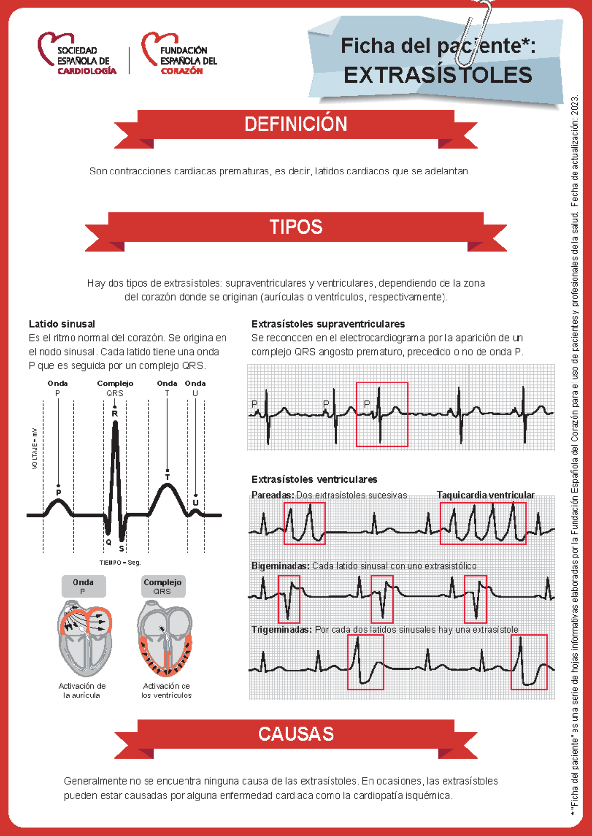 Ficha Extrasistoles - * “Ficha del paciente” es una serie de hojas ...