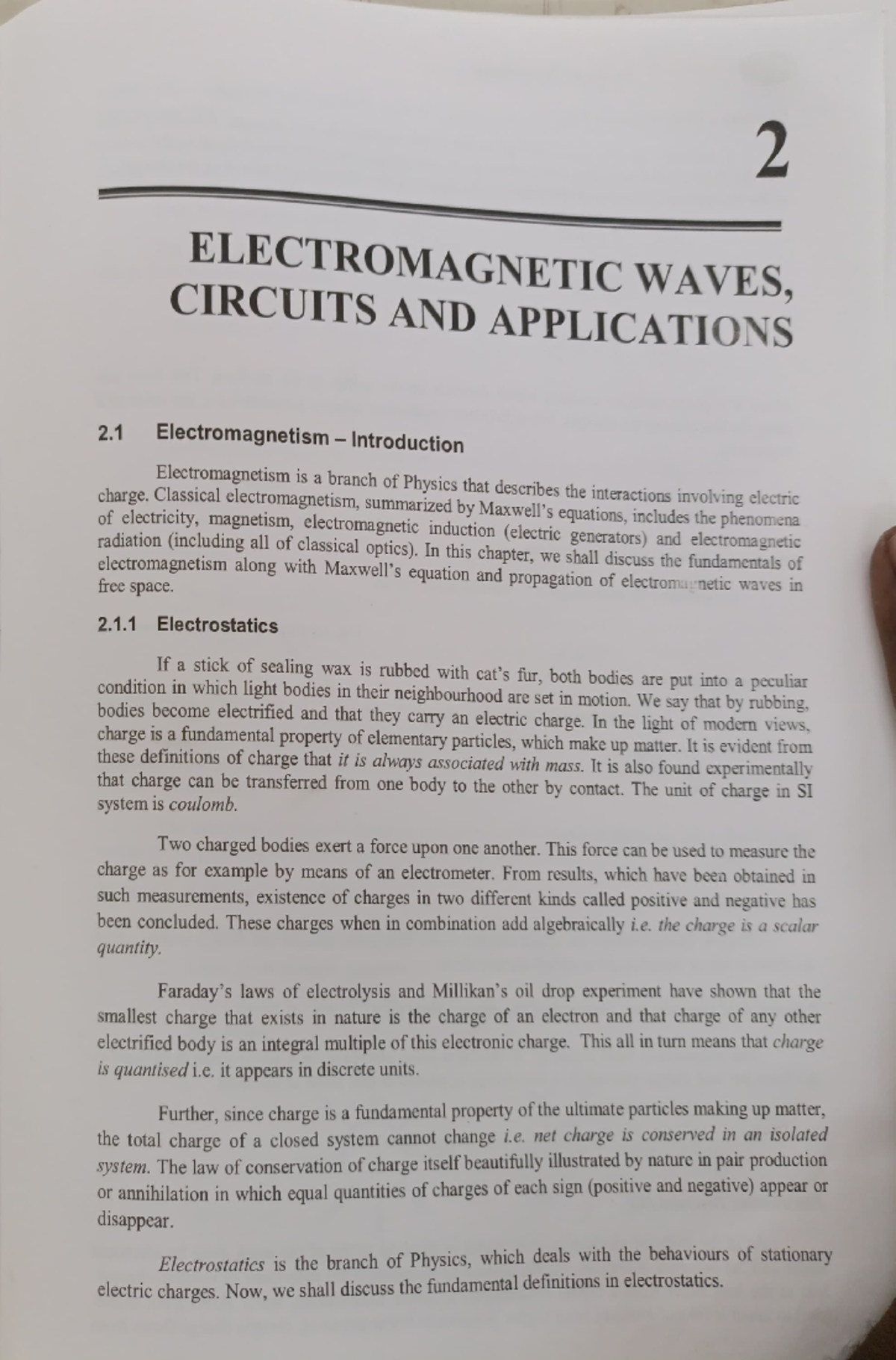 Physics notes-1 - ELECTROMAGNETIC WAVES, CIRCUITS AND APPLICATIONS ...