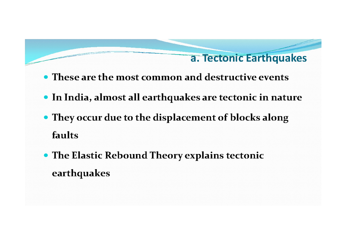 Earthq - notes for engineering geology module 2 - a. Tectonic ...