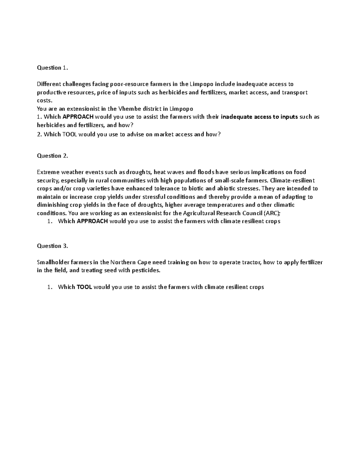 Case study examples - Notes - Question 1. Different challenges facing ...