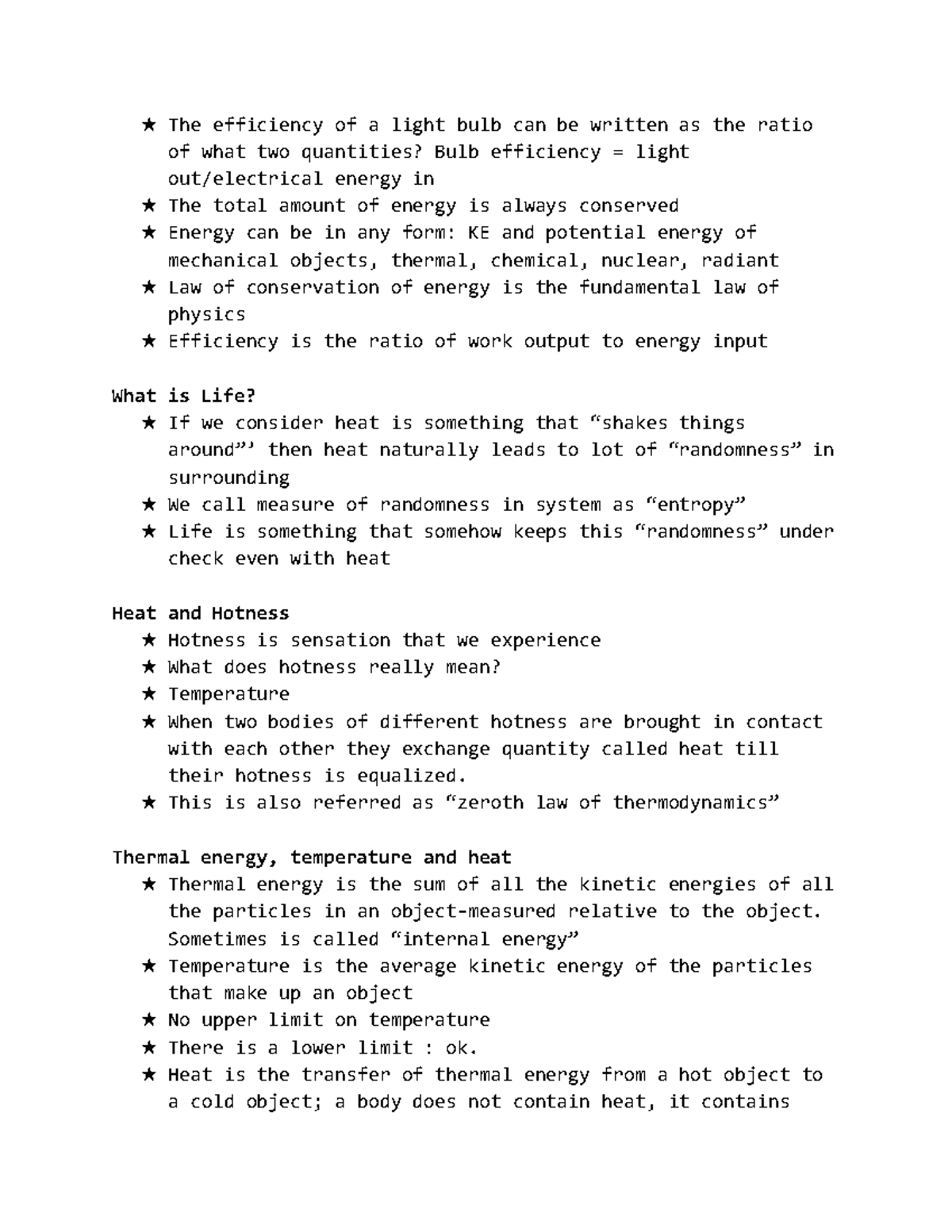 Module 3-9 7 - notes - ★ The efficiency of a light bulb can be written ...