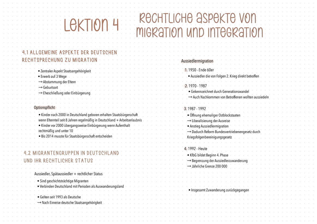 Lektion 4: Rechtliche Aspekte von Migration und Integration - Lektion 4 ...