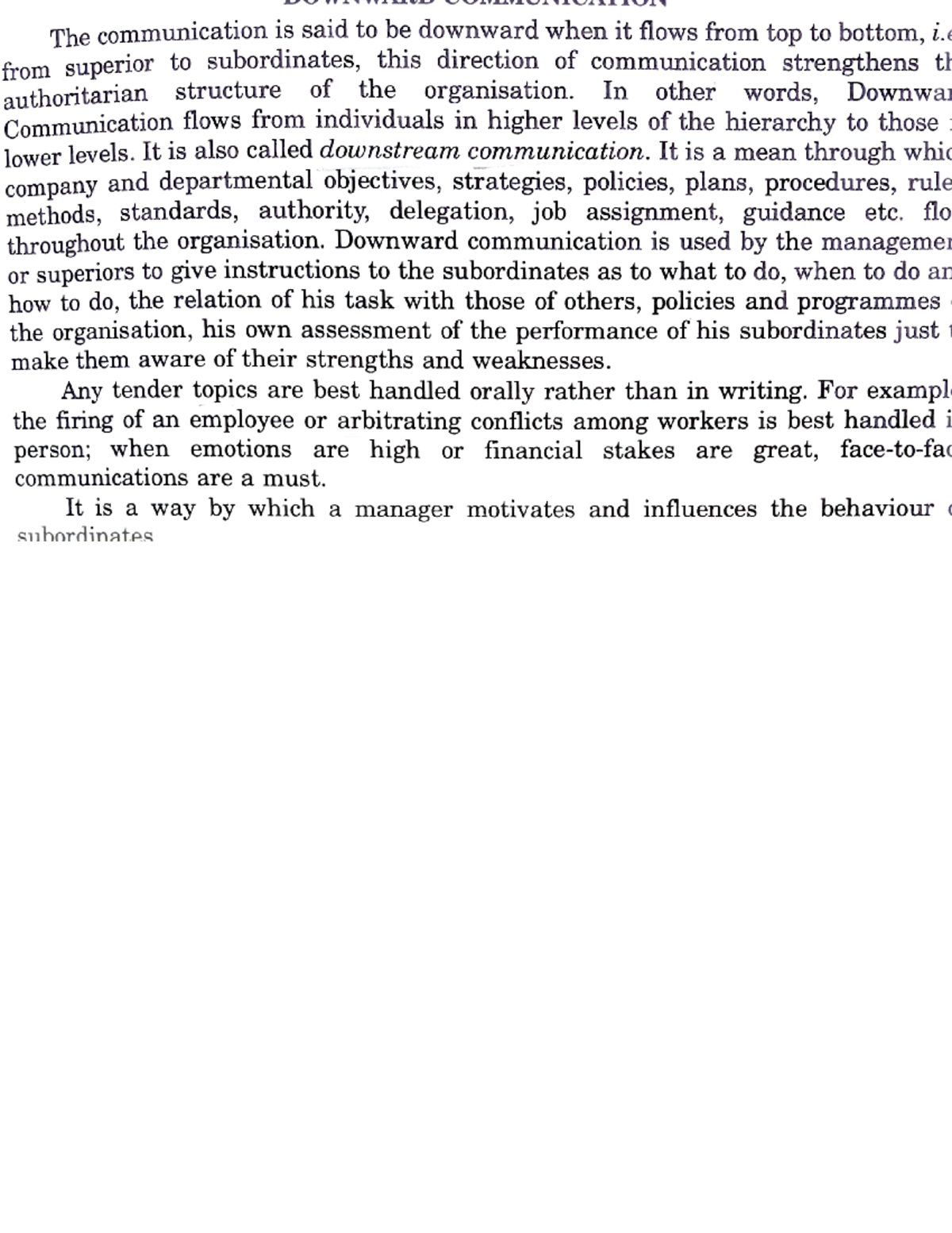 Downward communication - The communication is said to be downward when ...