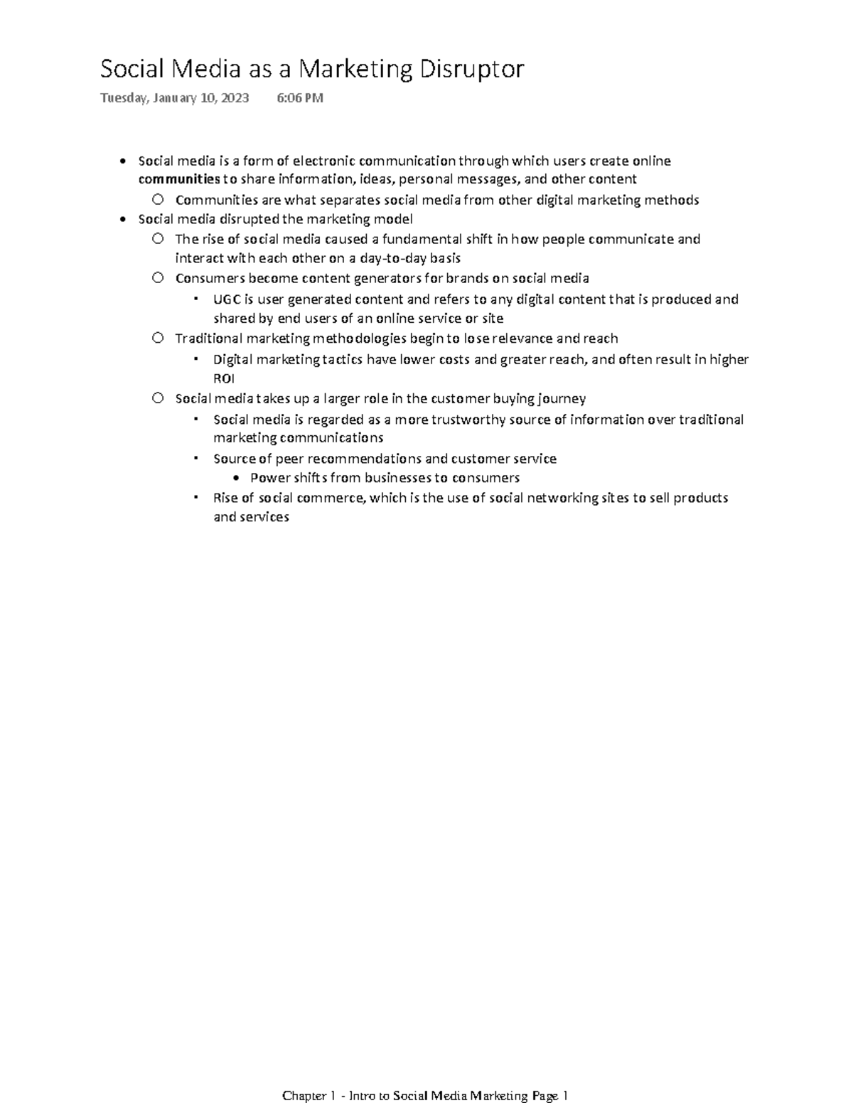 Chapter 1 - Intro to Social Media Marketing - Social media is a form of ...