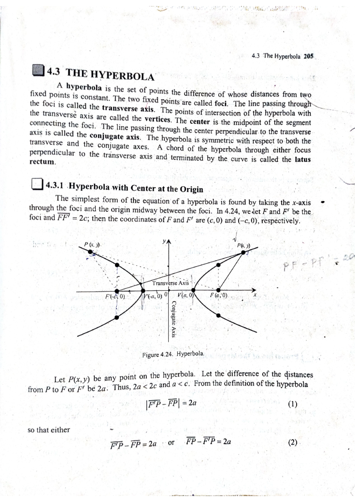 Hyperbola at the Origin - BSEd Mathematics - Studocu