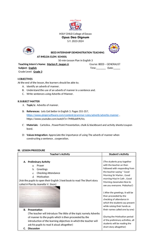 First DAY OF Service 2 4 - Republic of the Philippines Department of ...