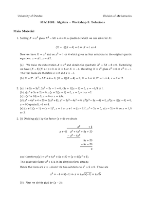 Sheet 5-Solns - University of Dundee Division of Mathematics MA11001 ...