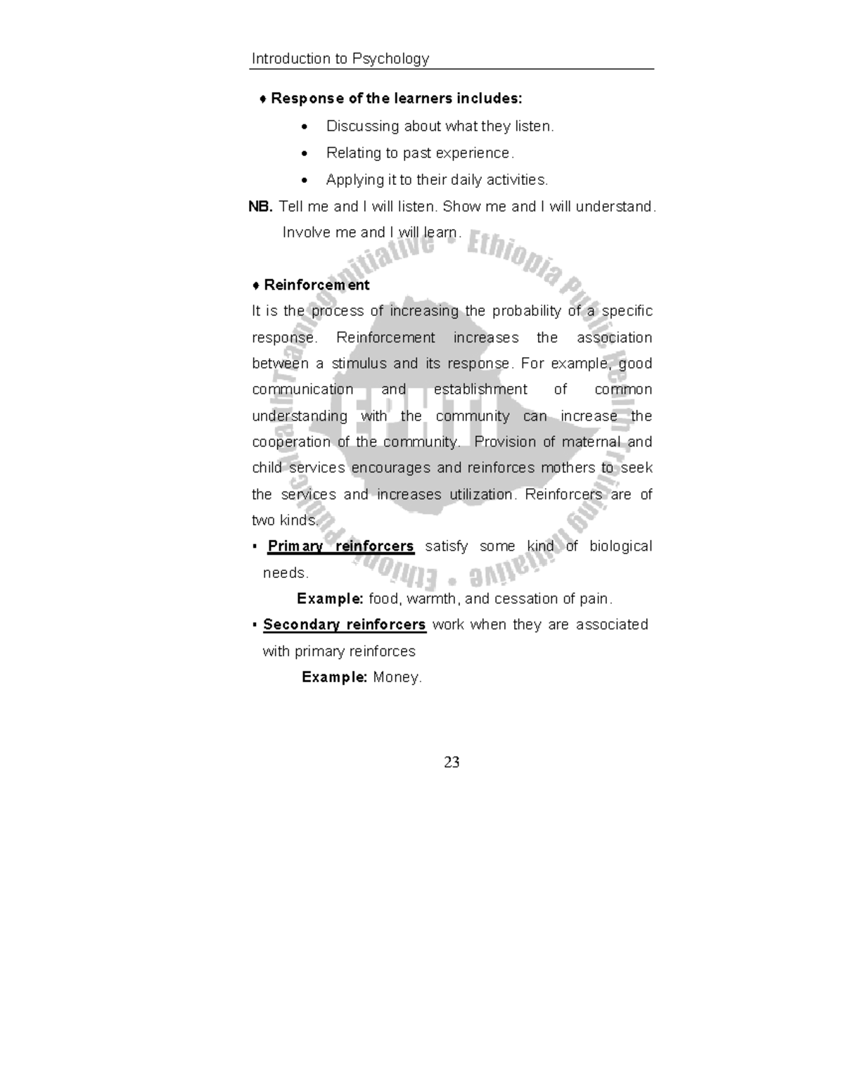 Ln intro psych final-11 - Introduction to Psychology 23 ♦ Response of ...