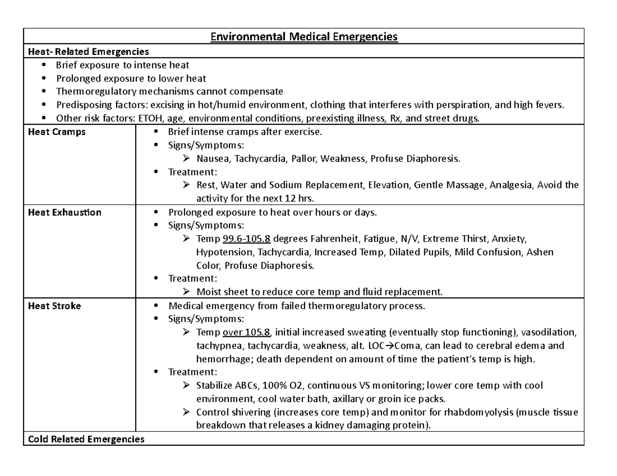 Environmental Medical Emergencies - Other risk factors: ETOH, age ...