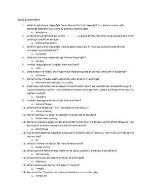 Chapter 1 Theatre Notes - Chapter 1 Theatre: Performance and Art ...