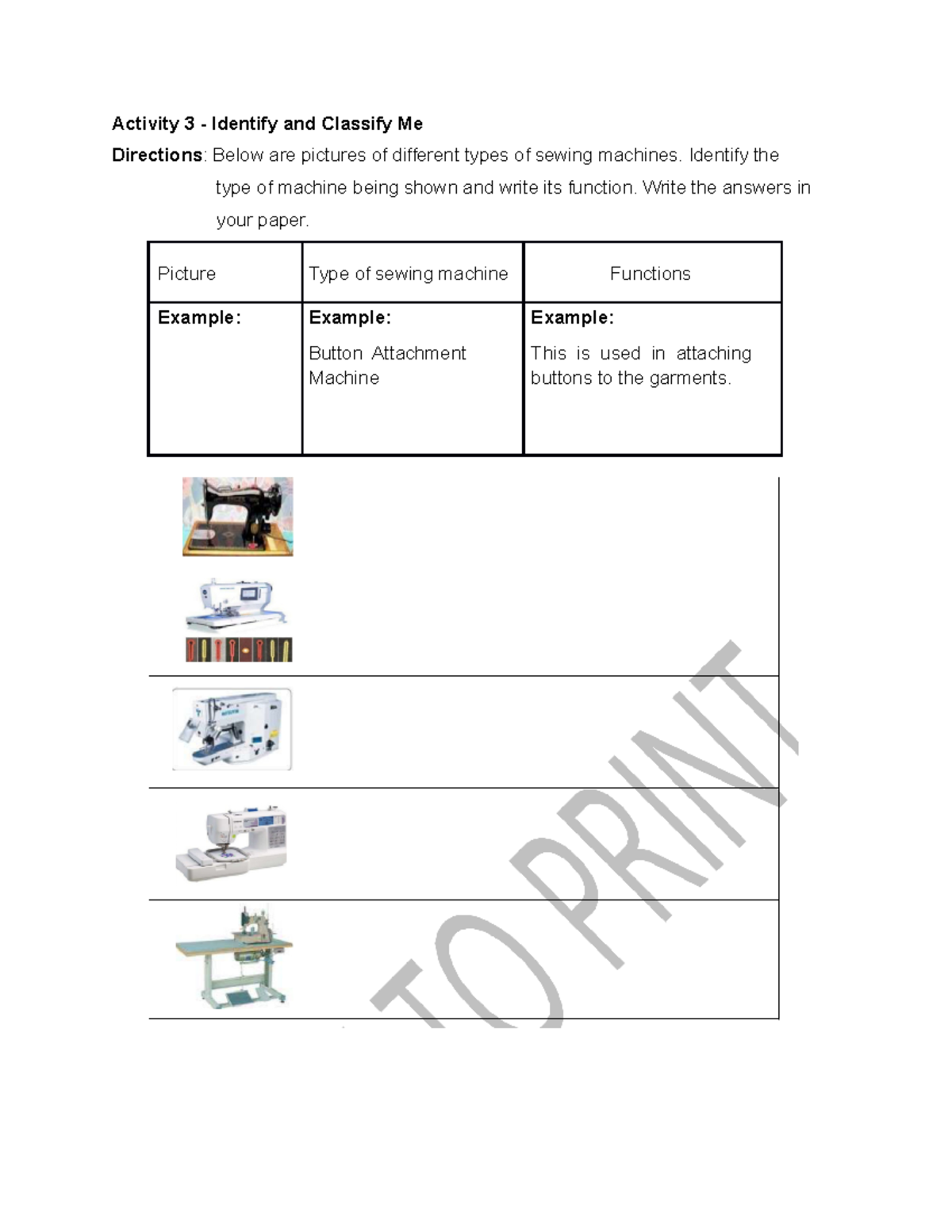 Activity 3 - Quiz - Activity 3 - Identify and Classify Me Directions ...