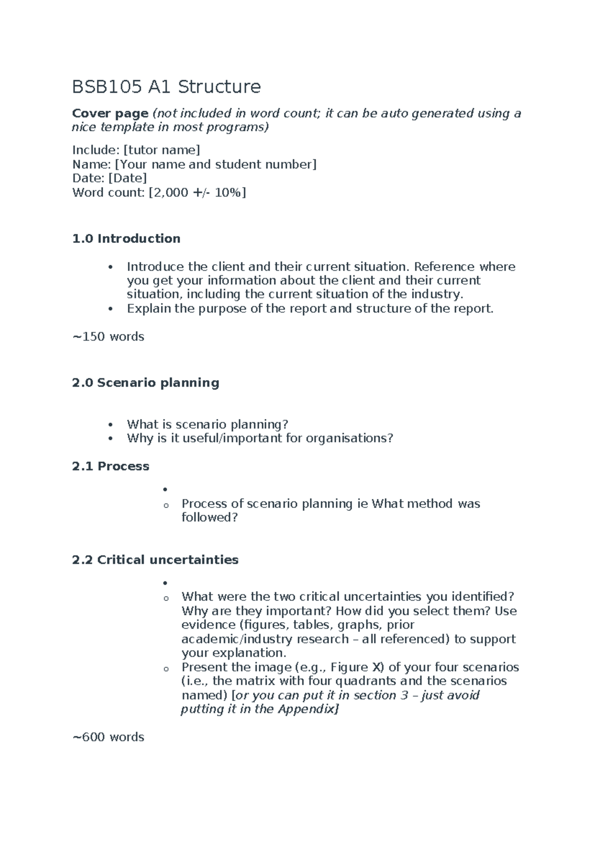 BSB105 A1 Structure - BSB105 A1 Structure Cover page (not included in ...