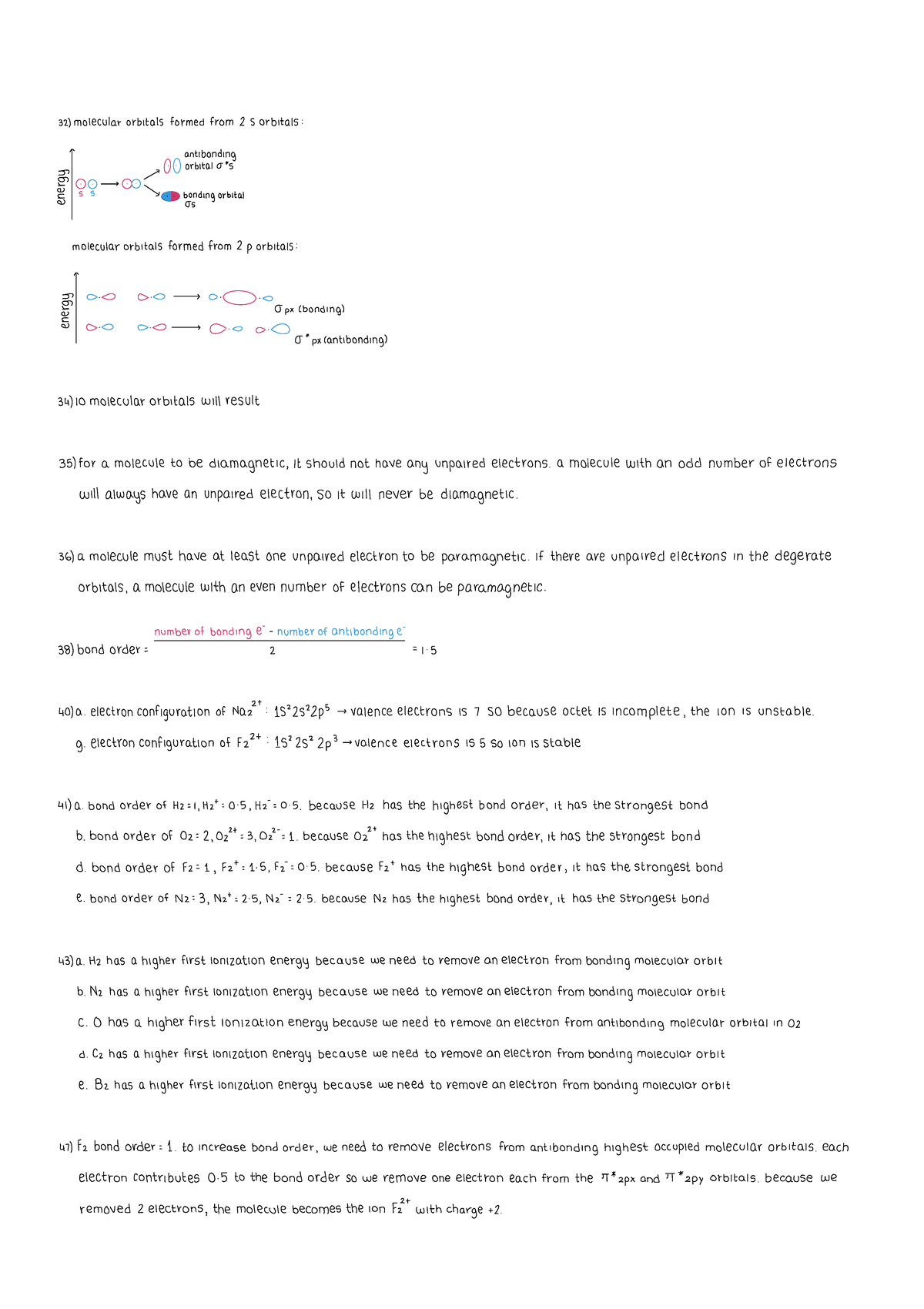 Problem set 14 - homework 14 answers - molecuarorbitalsformed from s orbitals is 8 8 - Studocu