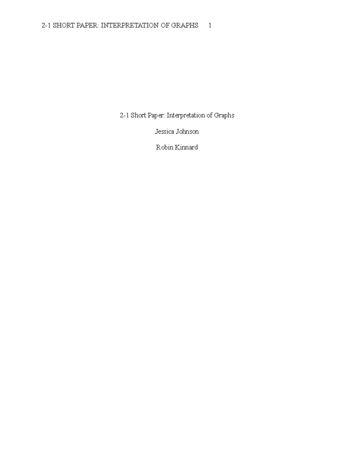 2-1 Short Paper Interpretation of graphs - 2-1 SHORT PAPER ...