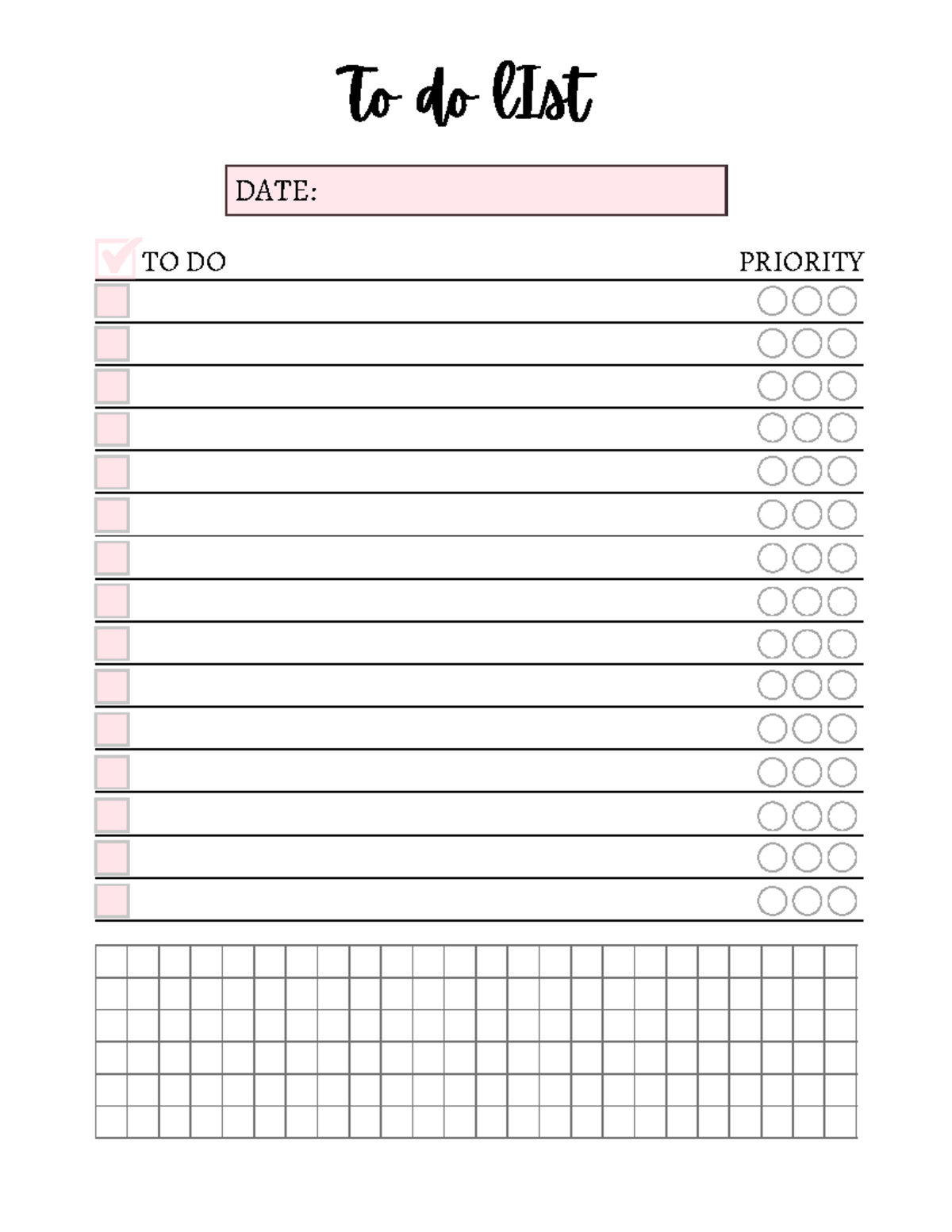 Todo-lists - EAPS 105 - DATE: TO DO PRIORITY MAKE THINGS HAPPEN TOP 3 ...