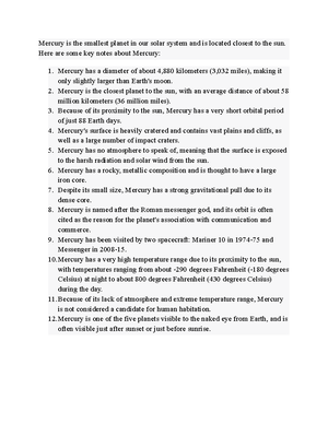 Notes on Jupiter - Jupiter is the fifth planet from the sun and the ...