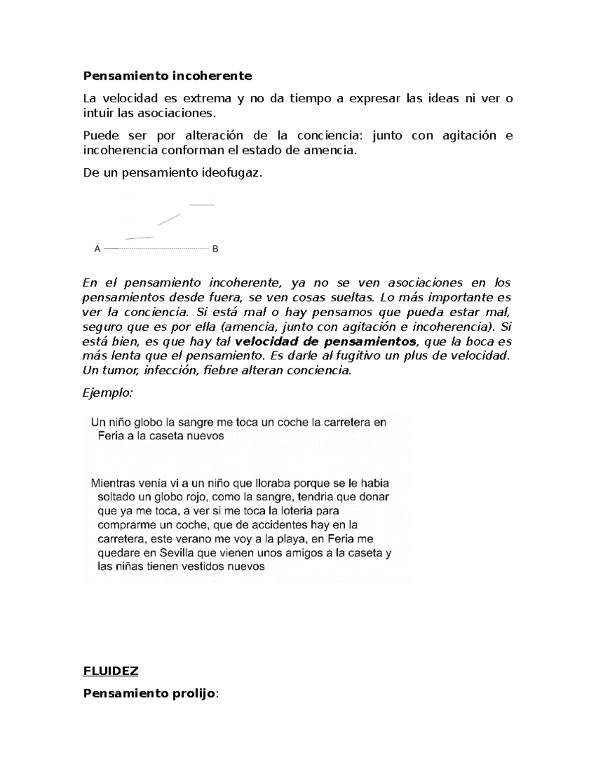 Pensamiento incoherente - Puede ser por alteración de la conciencia ...
