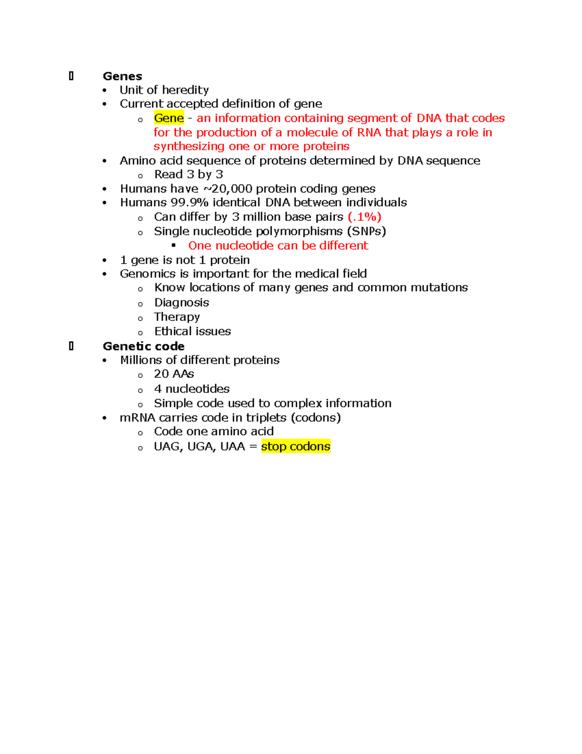 Genes - Genes Unit of heredity Current accepted definition of gene o ...