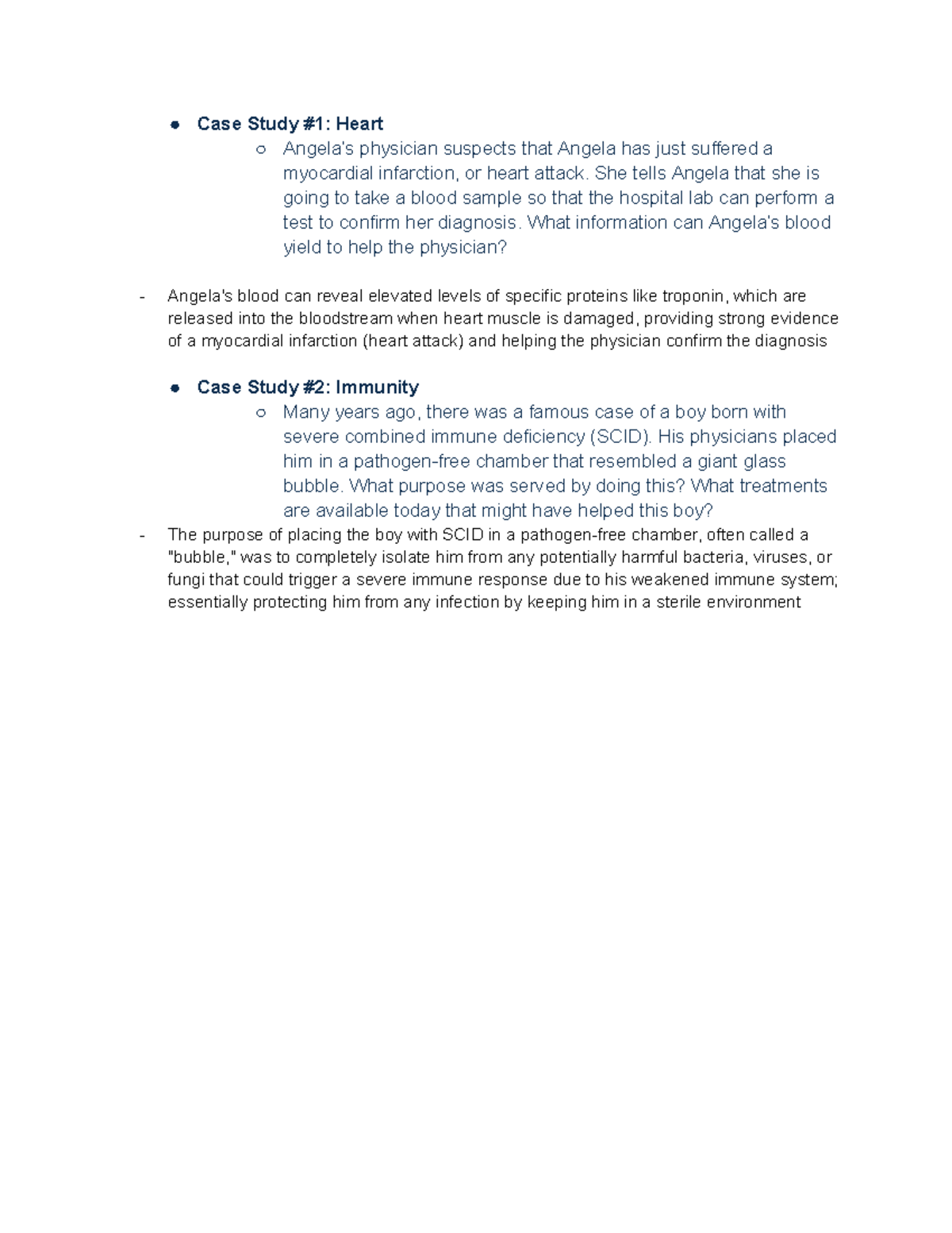 Week 4 lab - Lab - Case Study #1: Heart Angela’s physician suspects ...