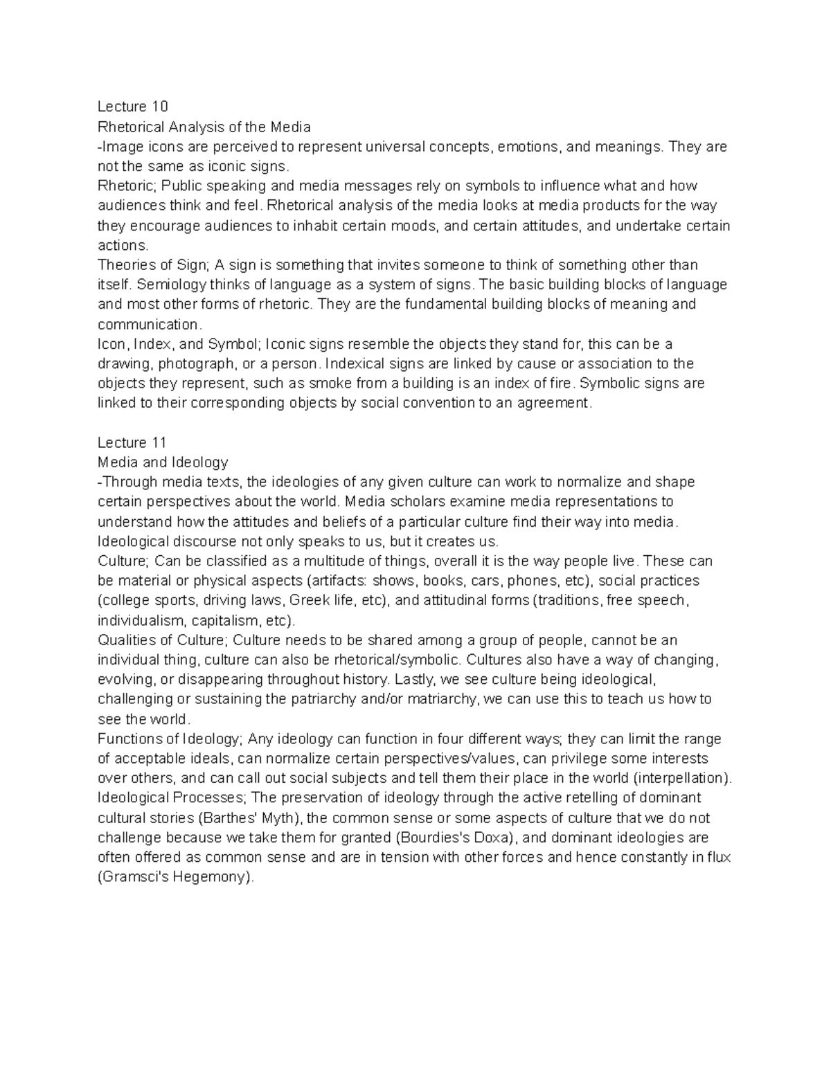 Media Class Notes #5 - Lecture 10 Rhetorical Analysis of the Media ...