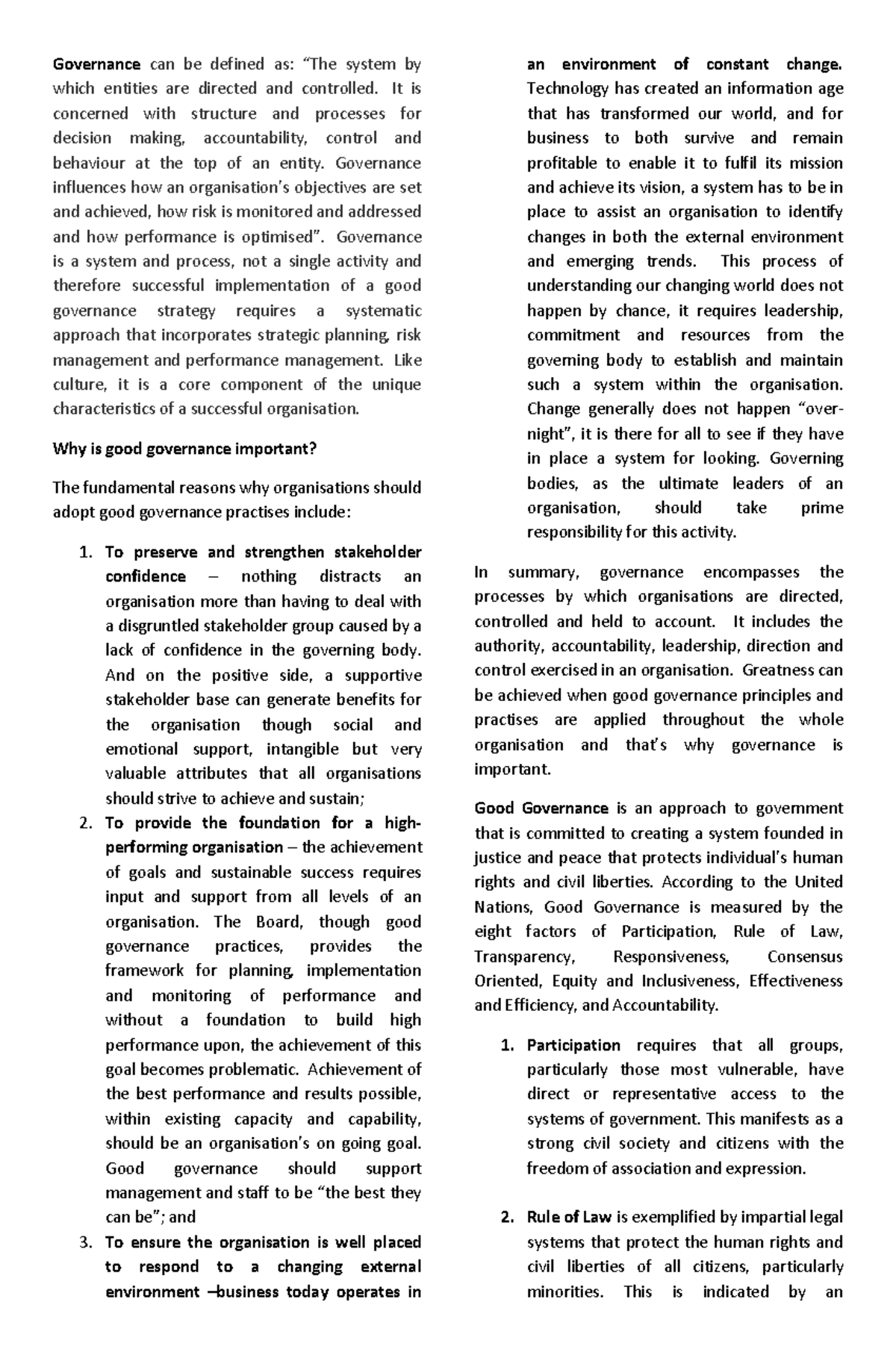 Governance Lecture Notes 1 5 Governance Can Be Defined As The governance-lecture-notes-1-5-governance-can-be-defined-as-the