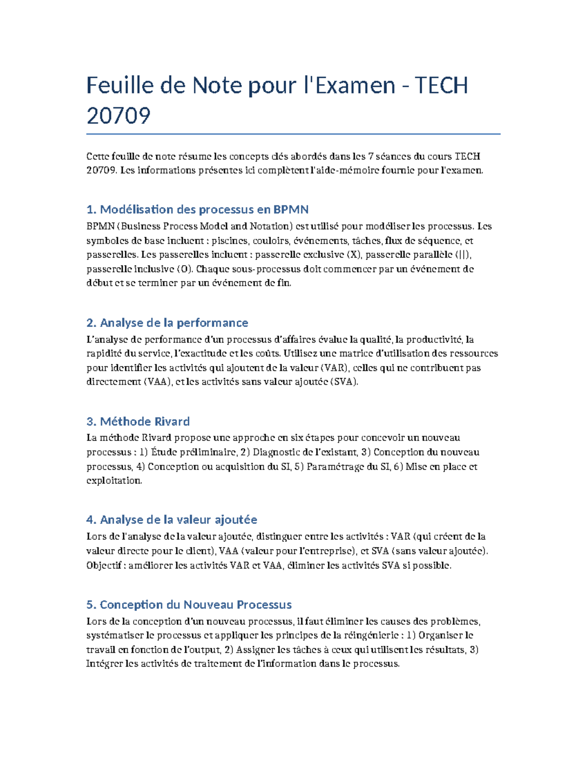 Feuille de Note Tech 20709 Optimized - Feuille de Note pour l'Examen - TECH 20709 Cette feuille ...