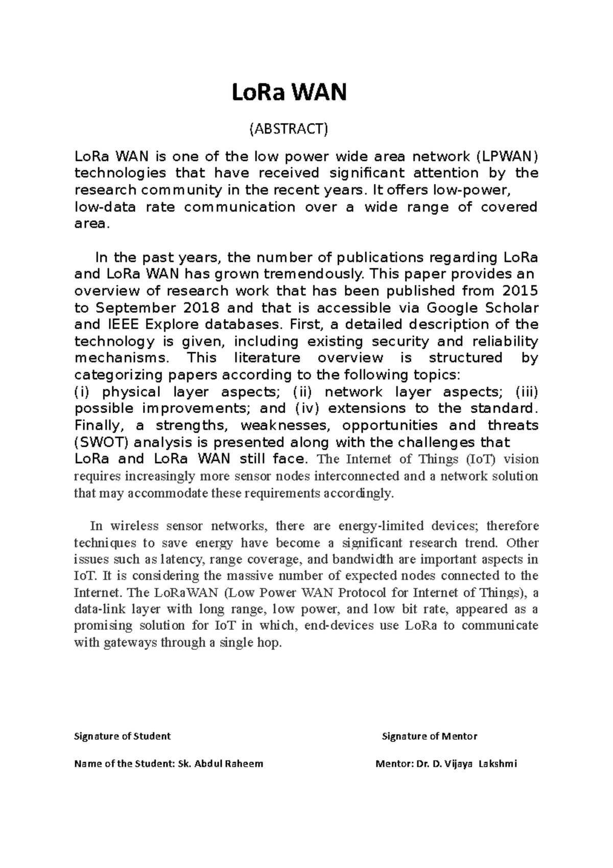 Lo Ra WAN - Lo Ra WAN - Lokale Funknetze: Wireless LANs, Bluetooth ...