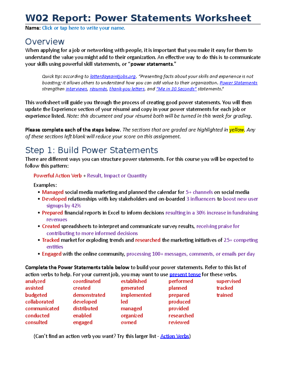 W02 Report Power Statements - Lua Fonua - W02 Report: Power Statements ...