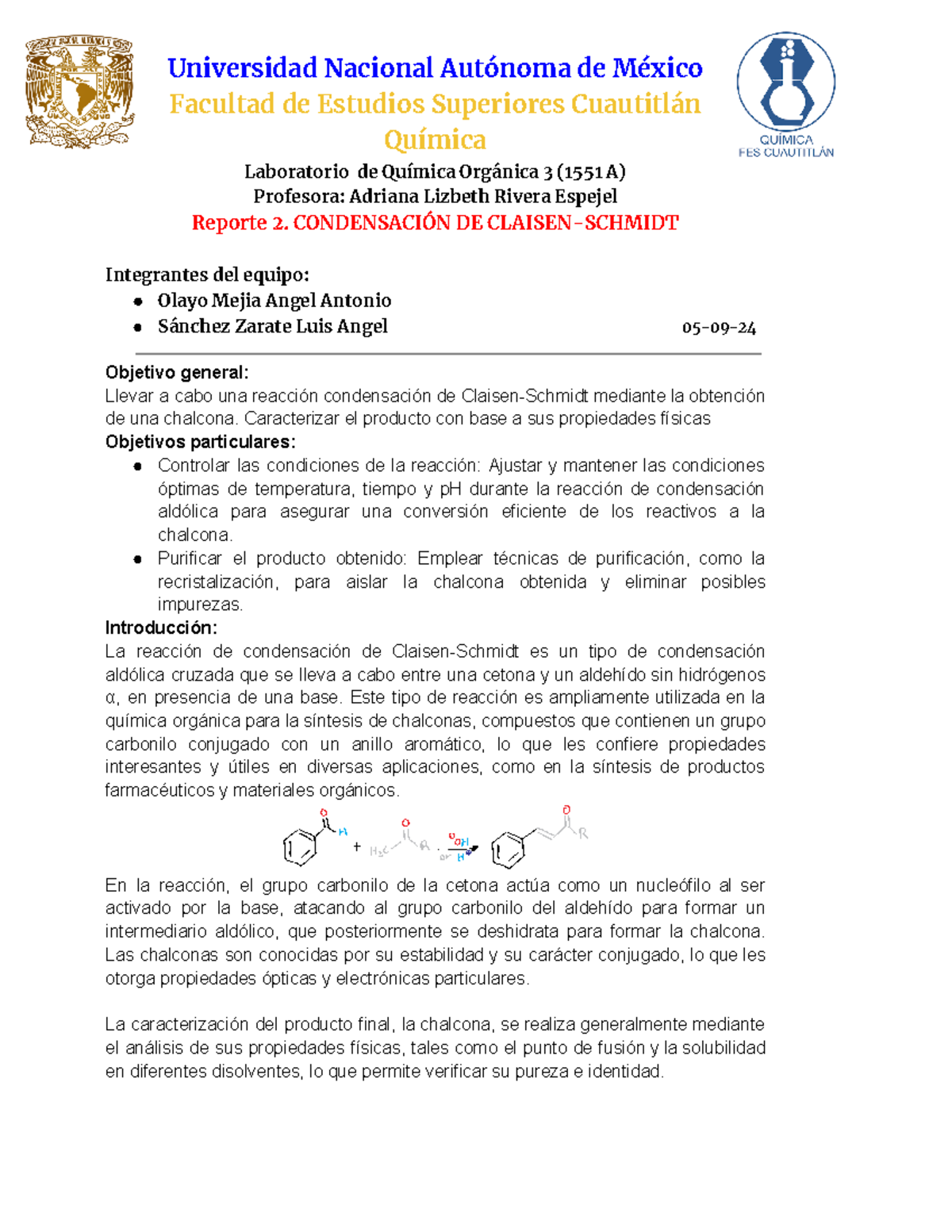 Reporte 2 Q - Previo - Universidad Nacional Autónoma de México Facultad ...