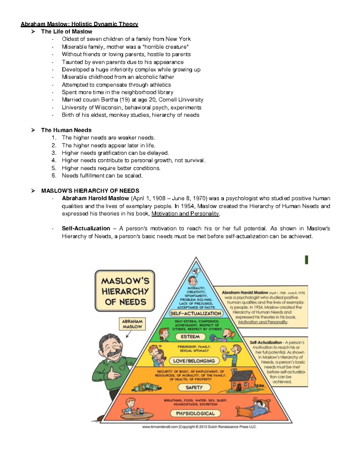 Maslow- Rogers-MAY - Psychology - Abraham Maslow: Holistic Dynamic ...