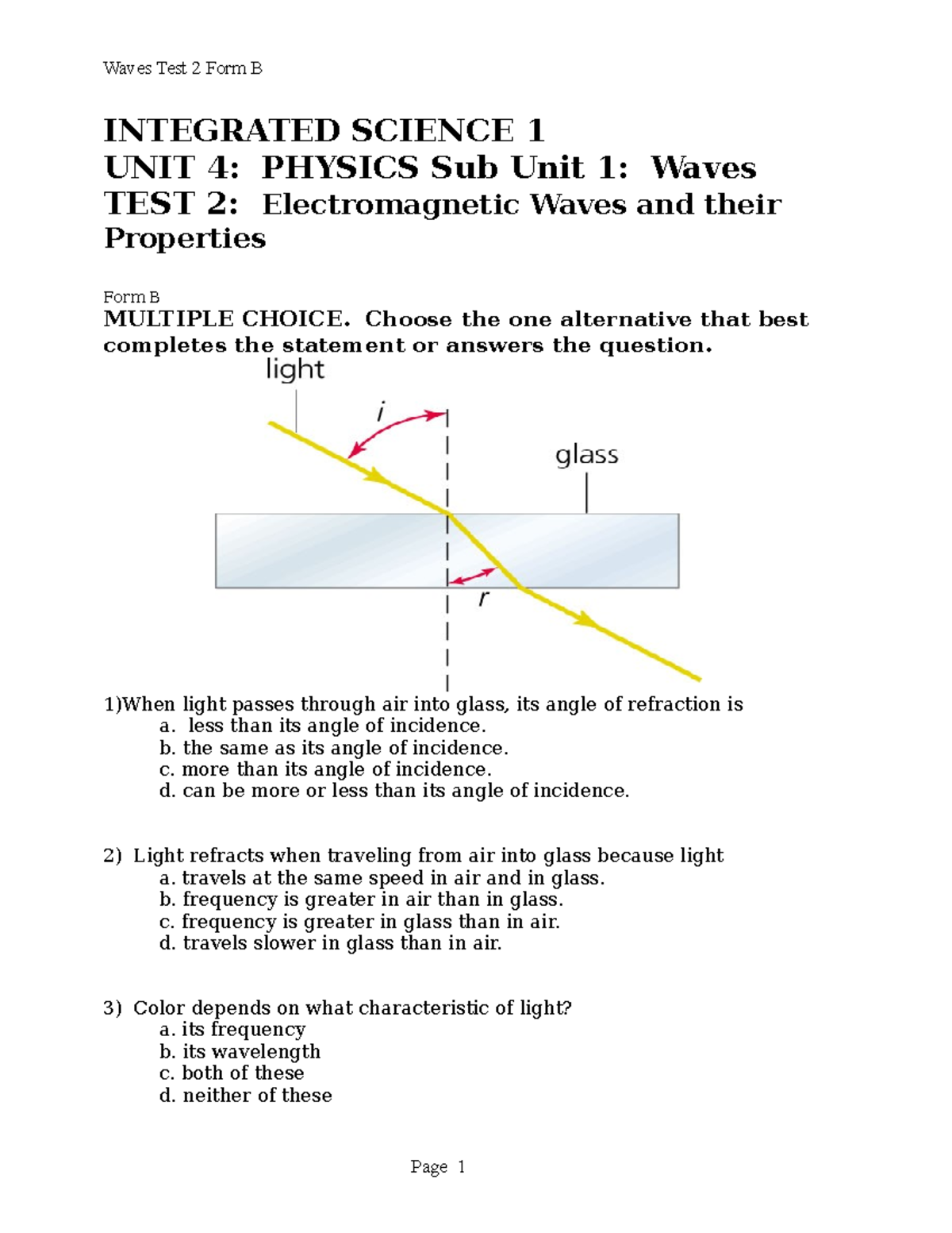 4 - Ms. Dela Cruz - INTEGRATED SCIENCE 1 UNIT 4: PHYSICS Sub Unit 1 ...