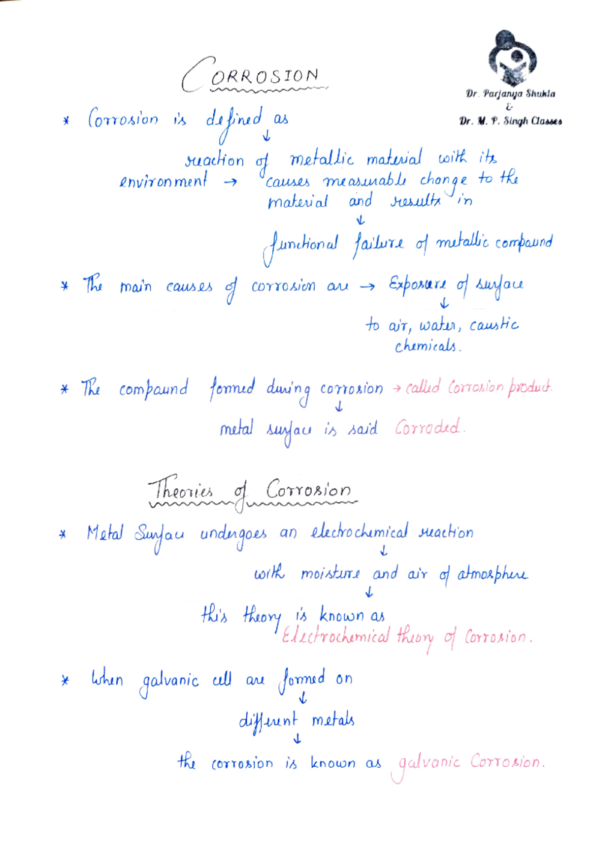 Corrosion & Theories - ####### ORR0SION Dr. Parjanya Shukla (orosion is ...