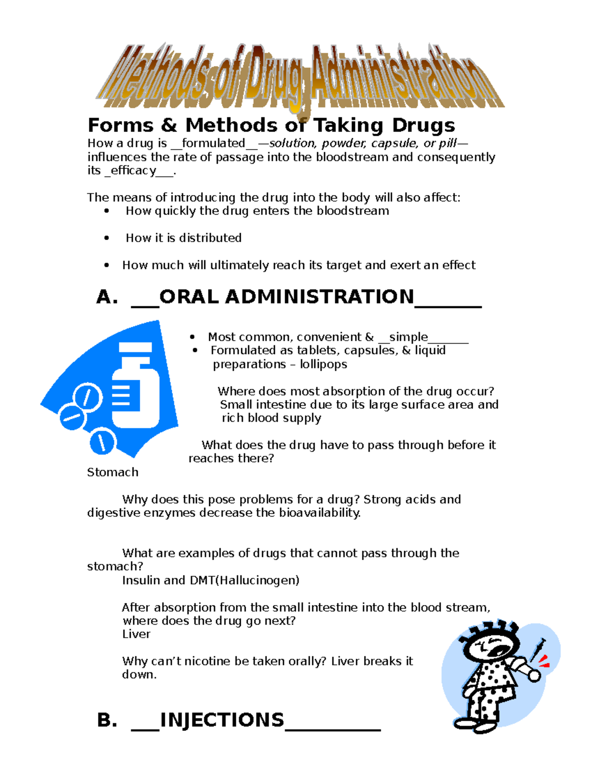 Methods of Drug Administration GN - Forms & Methods of Taking Drugs How ...