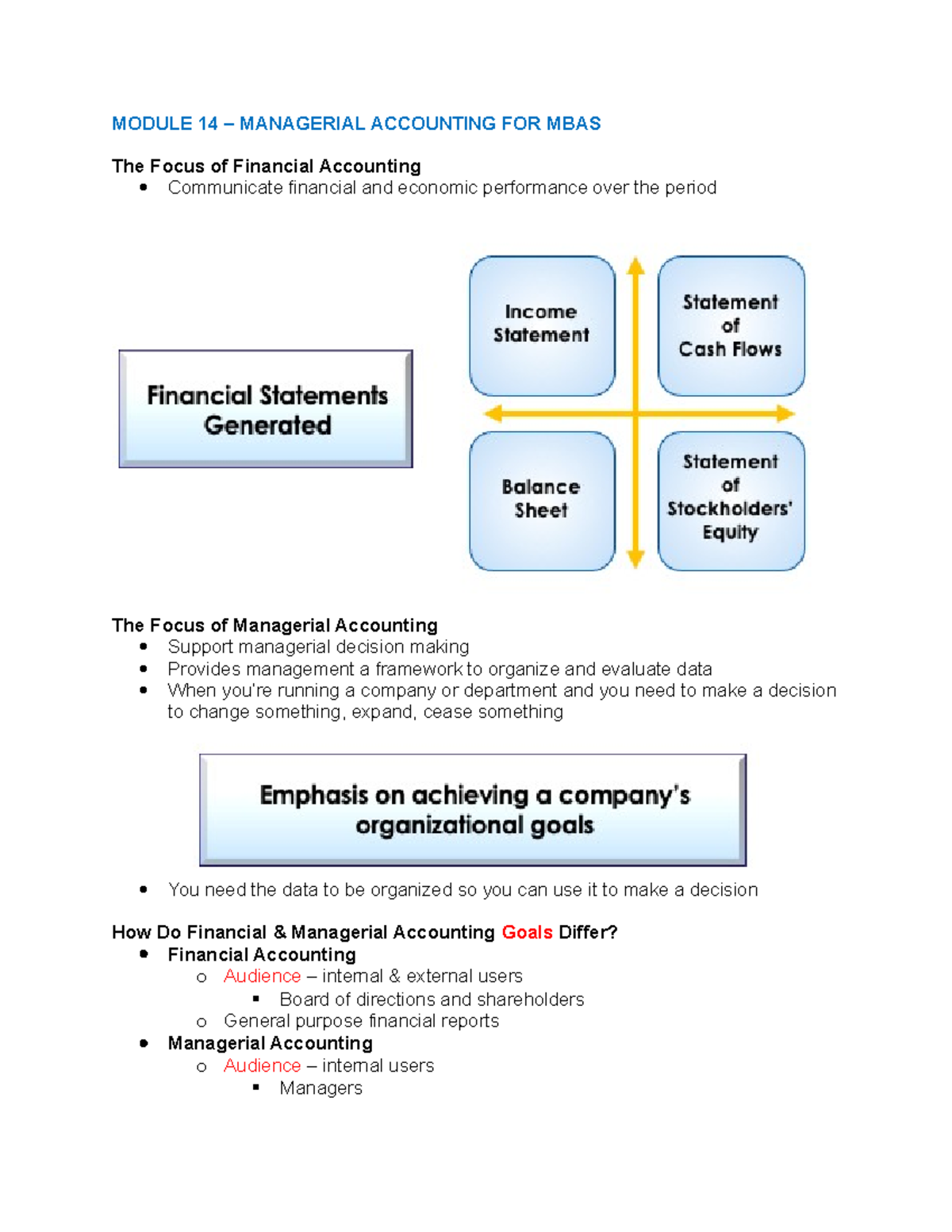 Module 14 - Prof. Jennifer Riley - MODULE 14 – MANAGERIAL ACCOUNTING ...