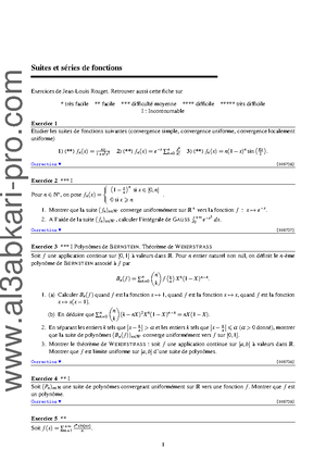 PDF 2 Suites et séries numériques (exercices corrigés) - Suites et ...