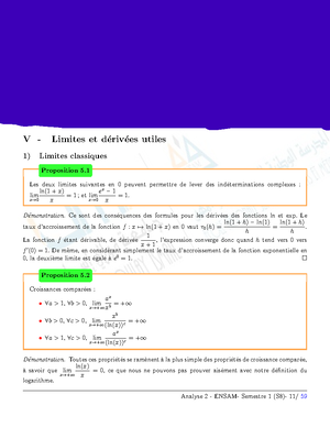 Analyse S2 - Cours : Analyse Module : Analyse 2 Section : MIP Semestre ...