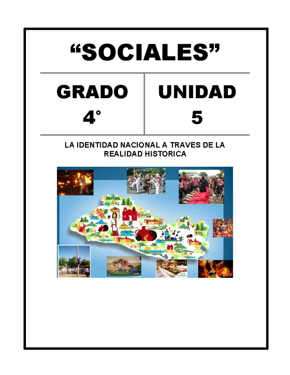 Unidad-5 - Planificacion de la unidad cinco - “SOCIALES” GRADO 4 ° UNIDAD 5 LA IDENTIDAD ...