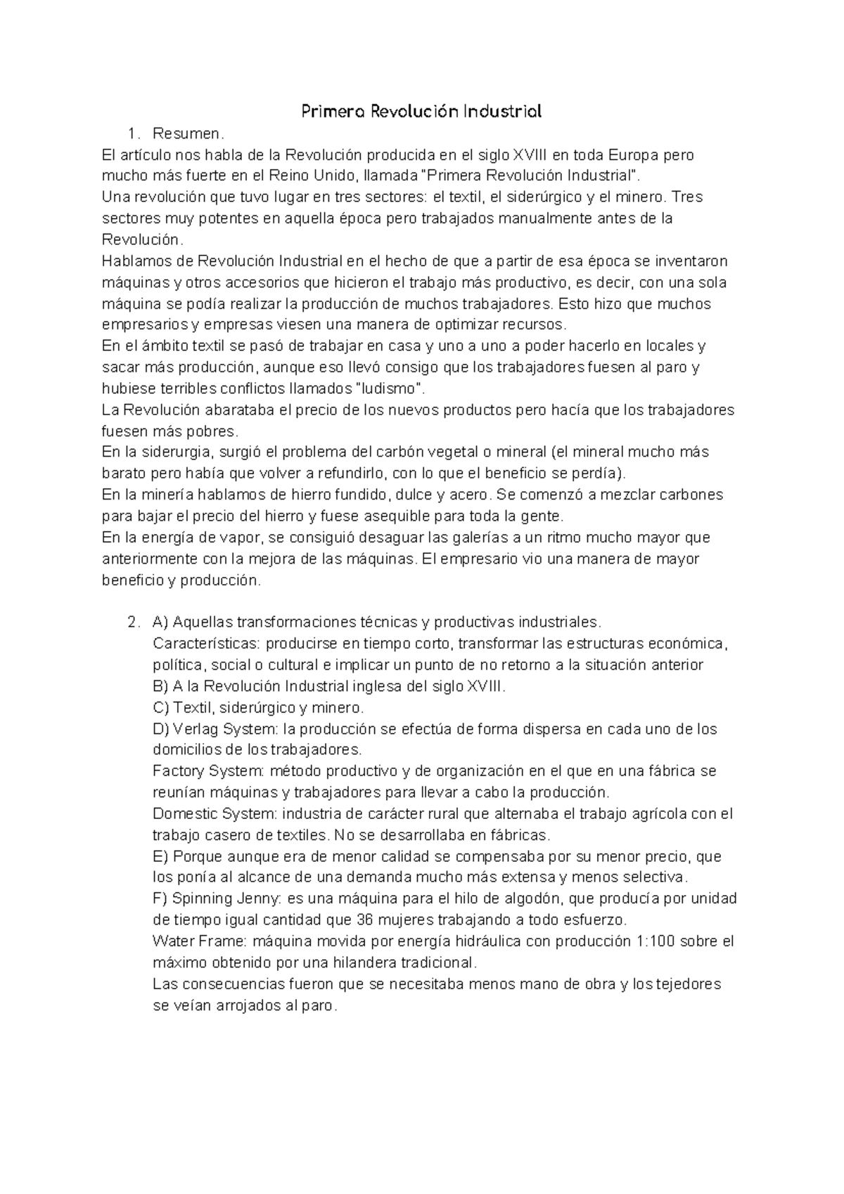 Primera Revolución Industrial Hugo Álvarez - Primera Revolución ...